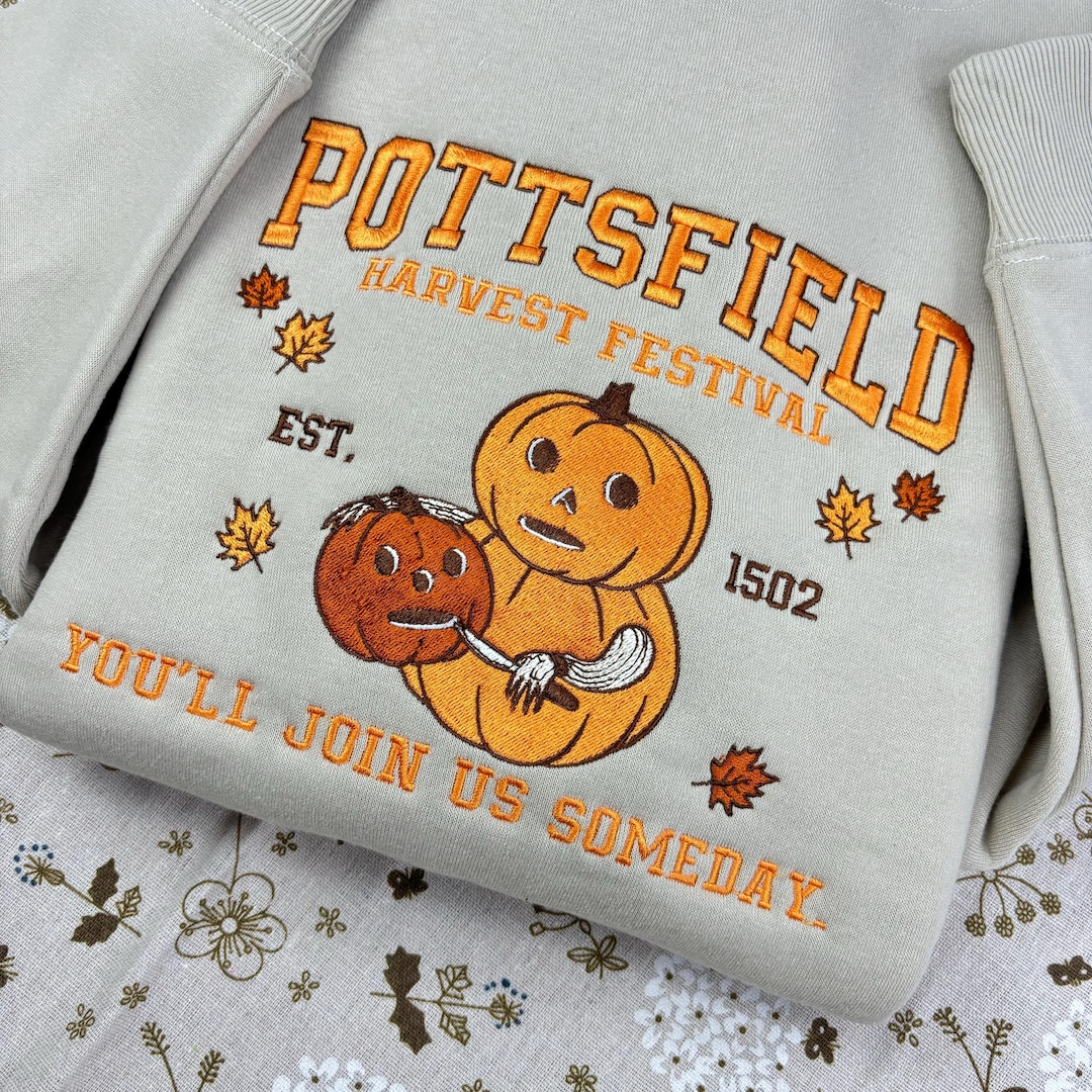 Embroidered Pottsfield Harvest Festival Pumpkin Carver Sweatshirt, Over ...