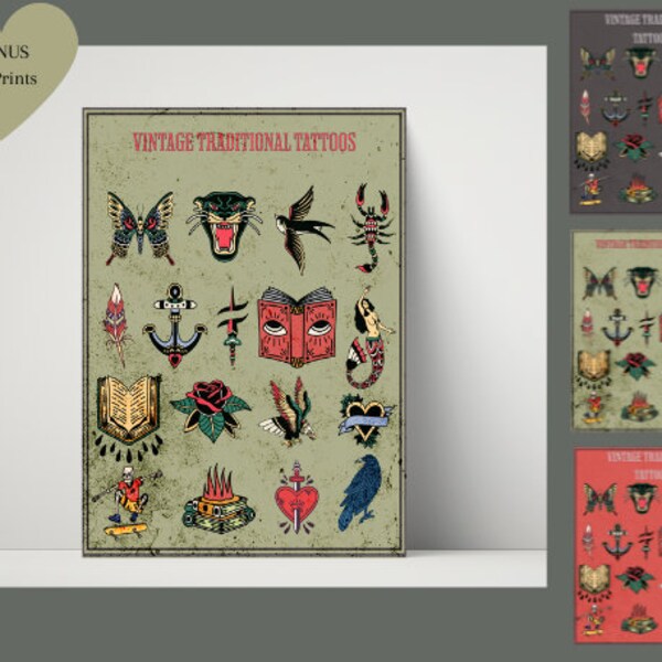 Traditional Tattoo Posters - Etsy