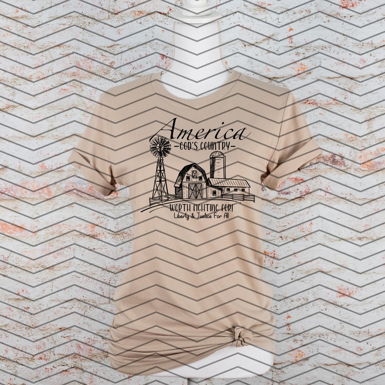 America God's Country Sublimation Design Downloads, Farm PNG, Patriotic ...