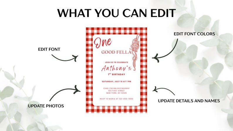 One Good Fella First Birthday Party Bundle | Editable Canva Template ...