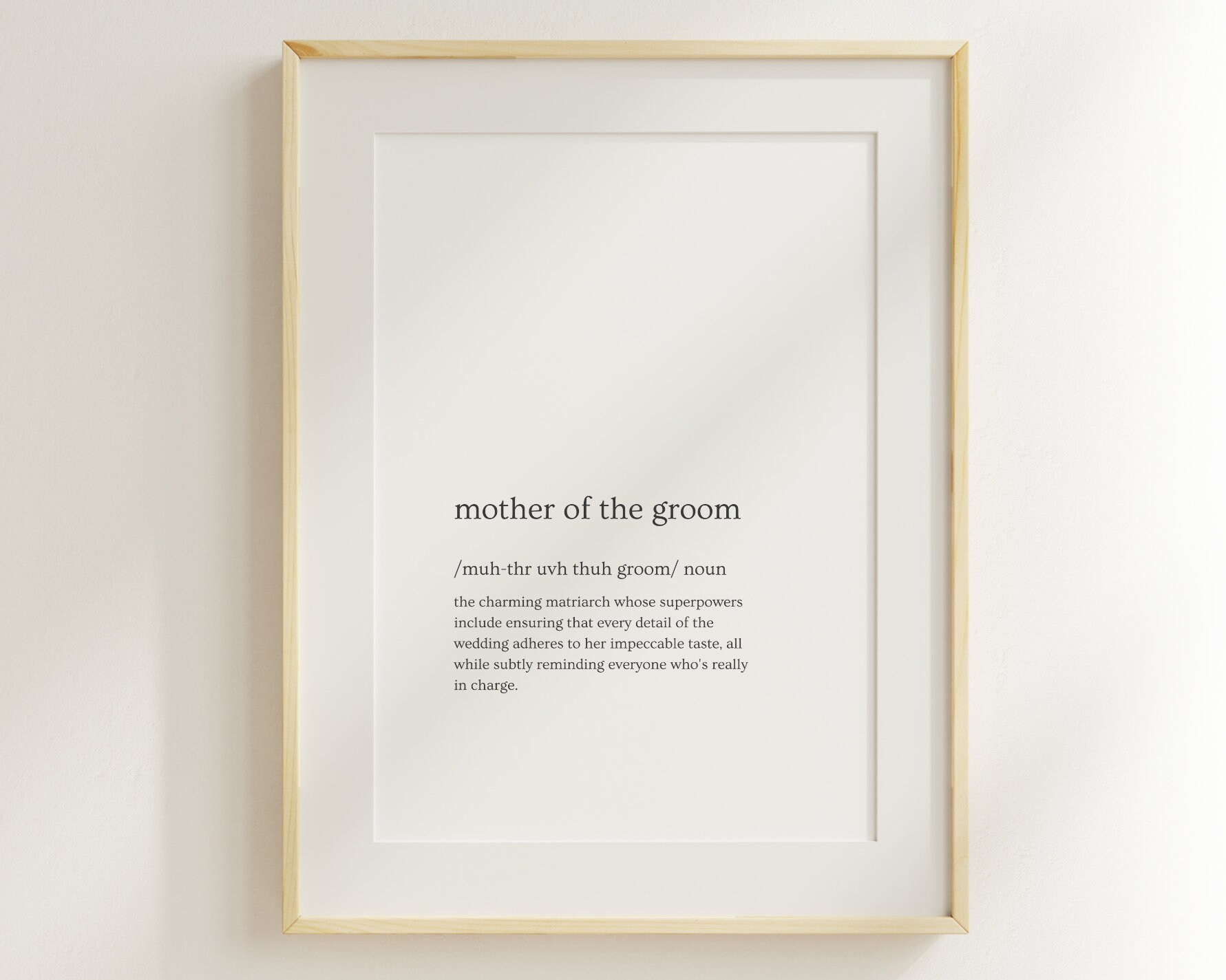 Mother of the Groom Definition Printable Wall Art Definition - Etsy