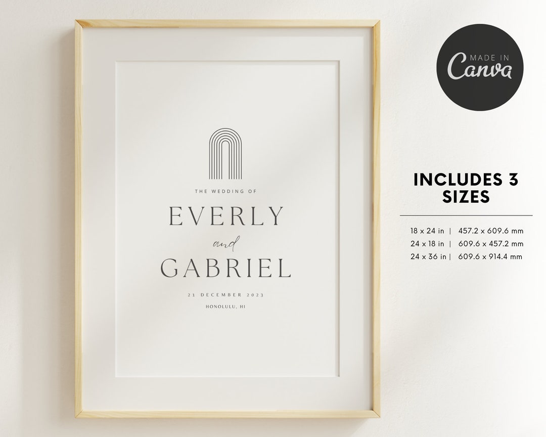 Modern Wedding Welcome Sign Modern Wall Art Minimalist - Etsy