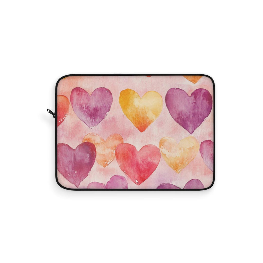 Colorful Heart Laptop Sleeve, Cute Laptop Case, Valentine's Gift ...