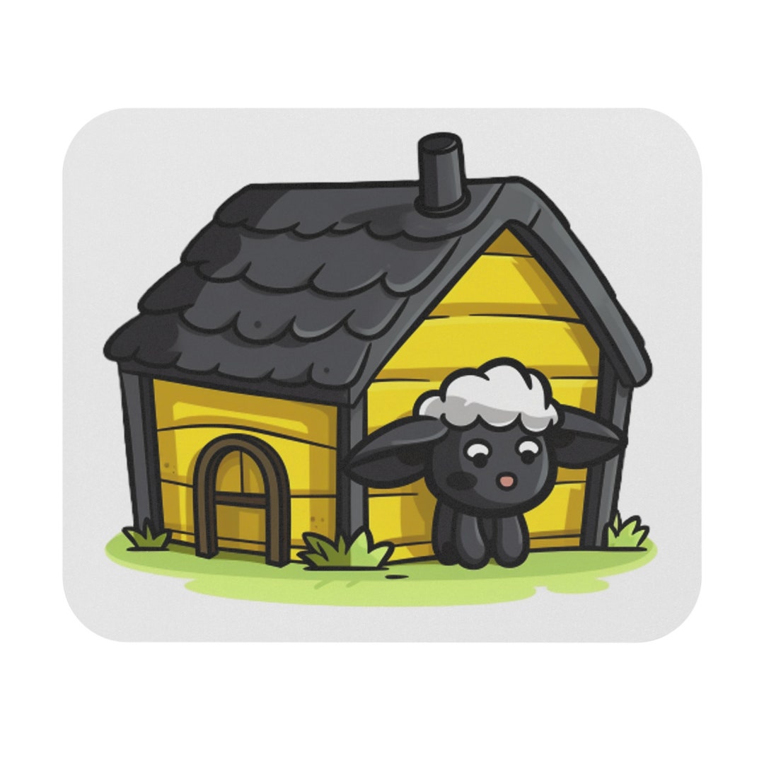 Yellow Barn With White Sheep Mouse Pad rectangle birthday - Etsy