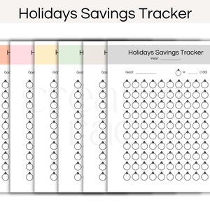 Holiday Savings Tracker, Money Savings Challenges, Christmas Savings ...