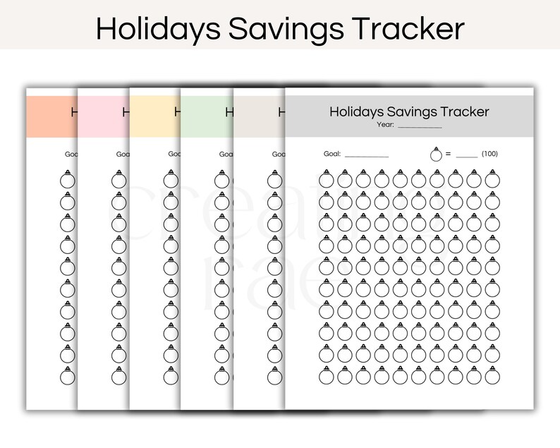 Holiday Savings Tracker, Money Savings Challenges, Christmas Savings ...