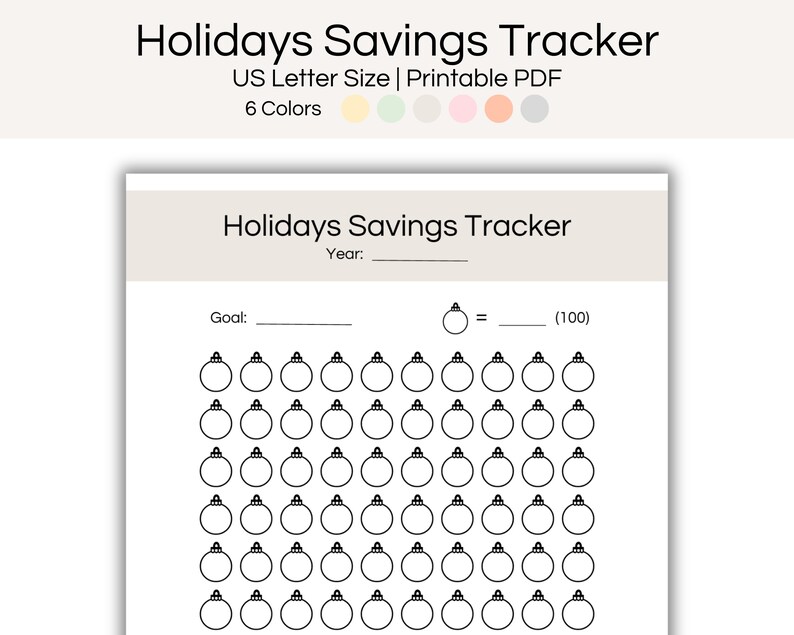 Holiday Savings Tracker, Money Savings Challenges, Christmas Savings ...