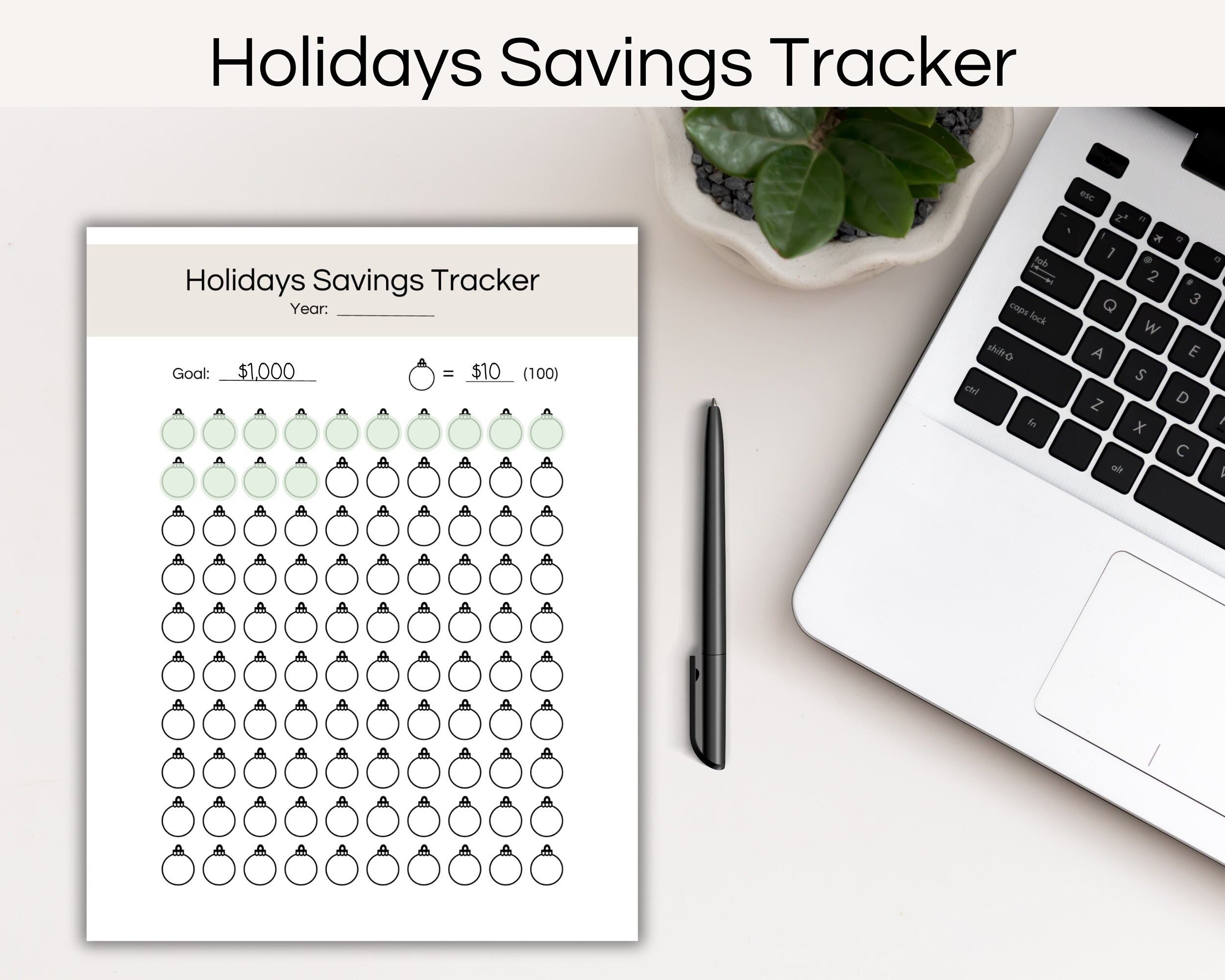 Holiday Savings Tracker, Money Savings Challenges, Christmas Savings ...