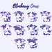 Cartoon Strawberry Cow Clipart - Blueberry Cow Clipart - Cute Kawaii ...