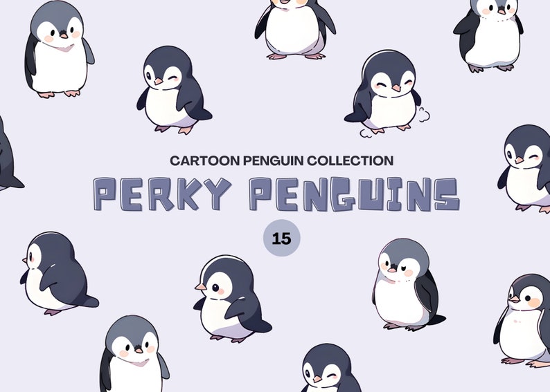 Cartoon Penguin Clipart Cute Kawaii Penguin Clip Art Penguin Stickers ...