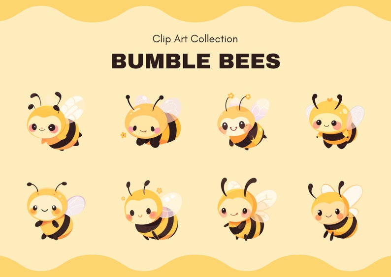 Bumble Bee Clip Art - Honey Bee Clipart - Bee Sticker - Bug Clipart ...