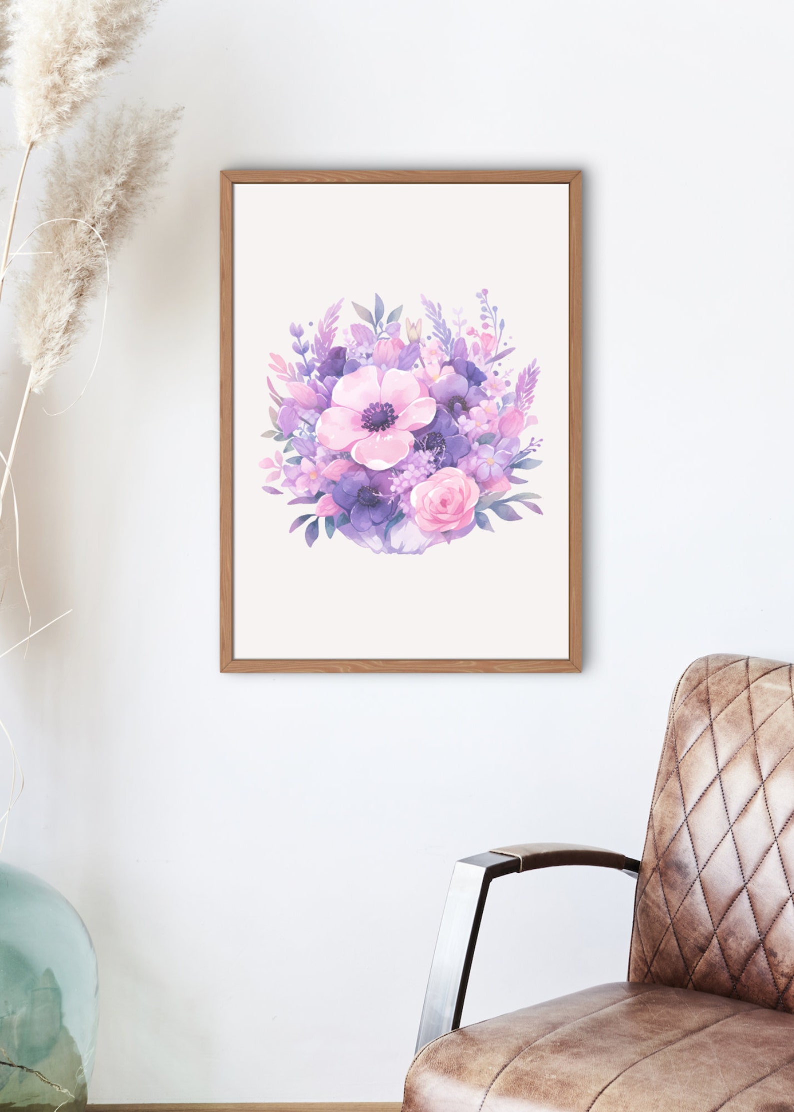 Pink & Purple Watercolor Floral Clipart - Flower Stickers - Wedding and ...