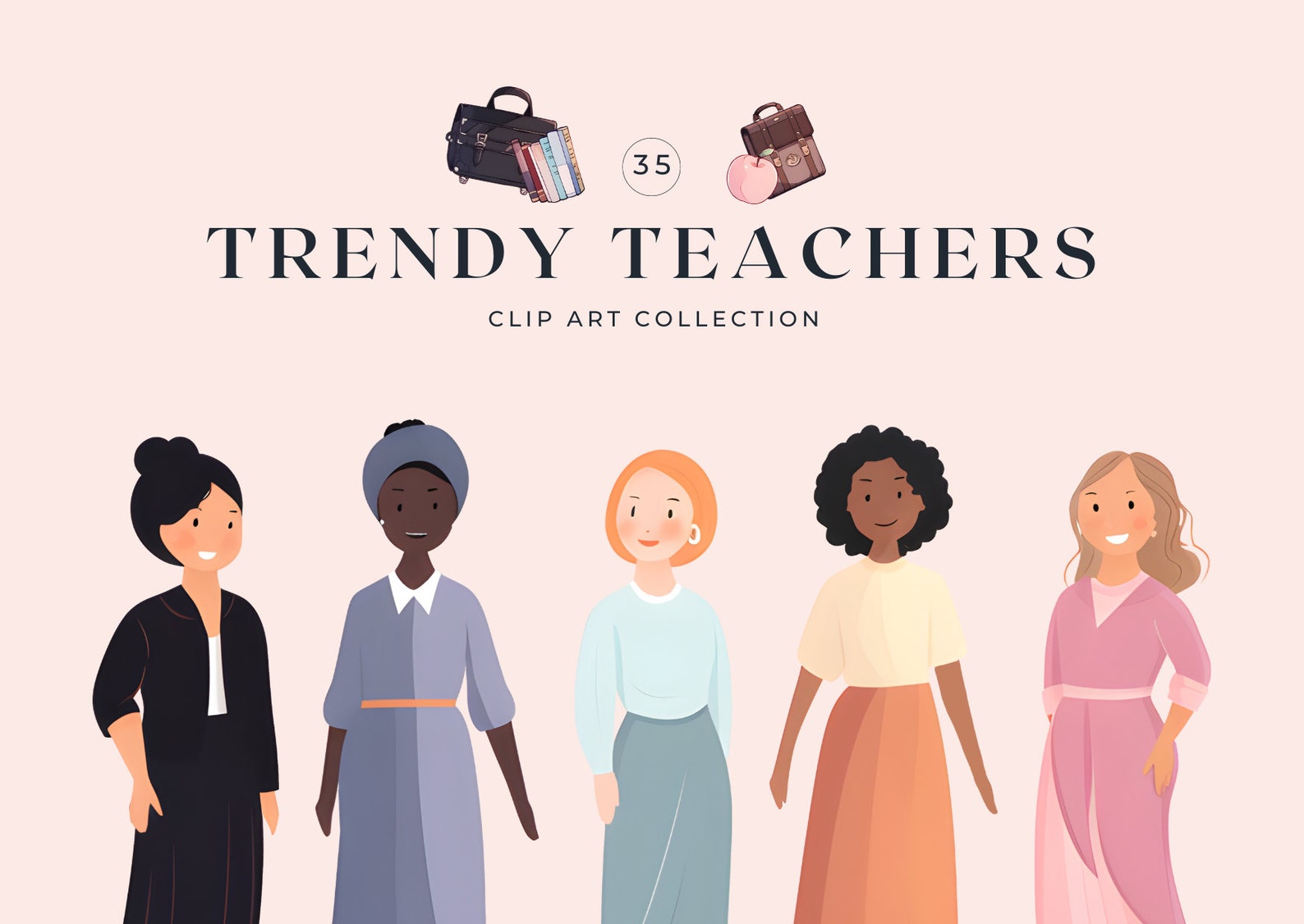 Back to School Clipart Studying Clipart Teacher Clipart Cute Kawaii ...