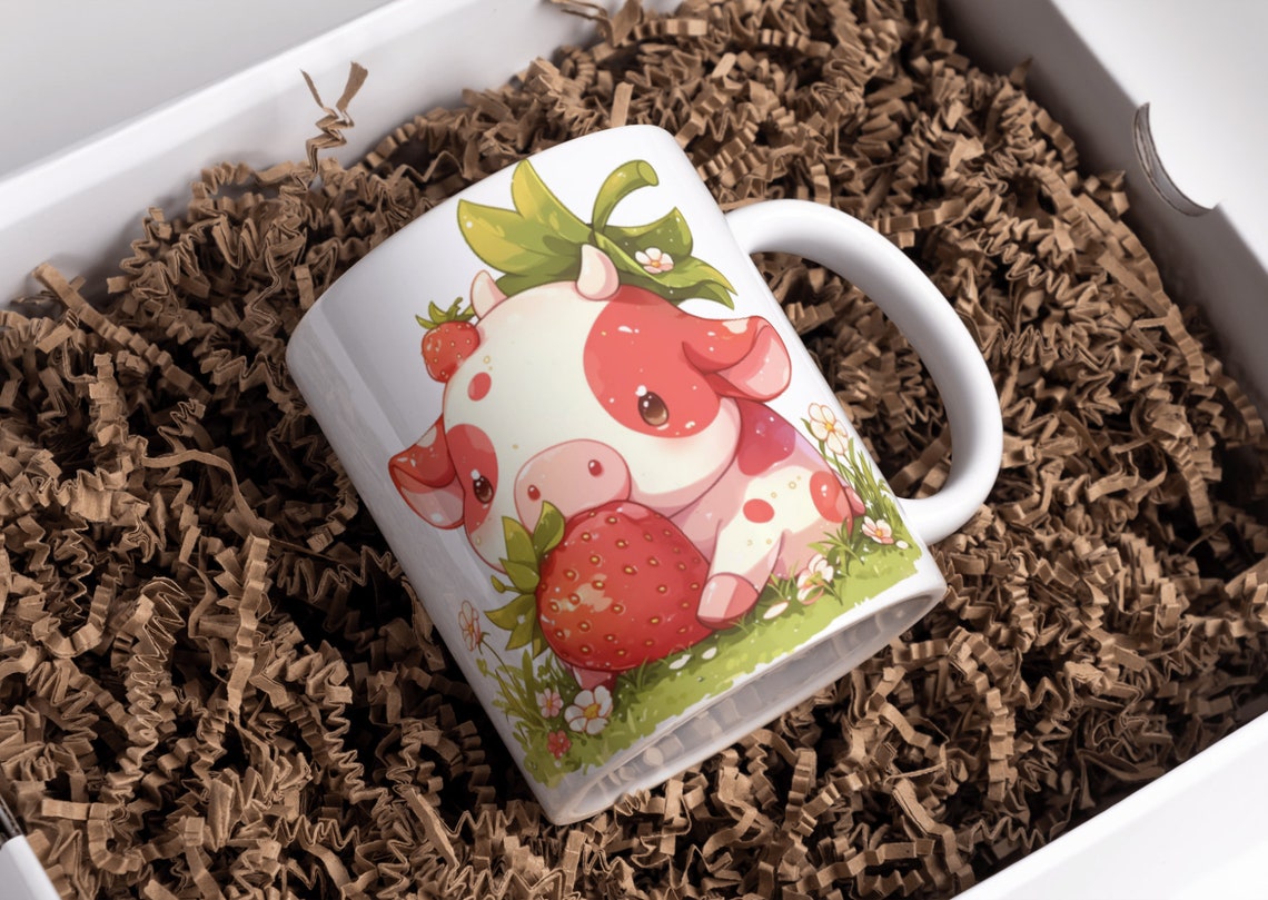 Strawberry Cow Clipart - Cute Cartoon Cow Clip Art - Strawberry Cow ...