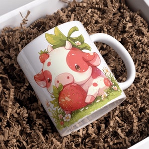 Strawberry Cow Clipart - Cute Cartoon Cow Clip Art - Strawberry Cow ...