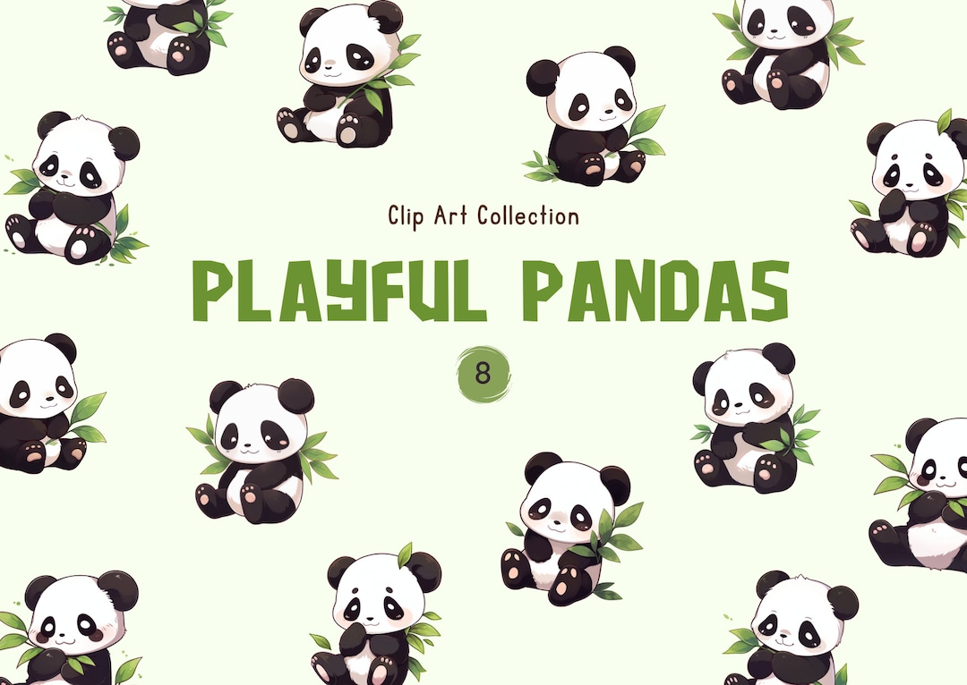 Panda Clip Art - Cute Kawaii Panda Stickers - Instant Digital Download ...
