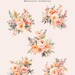 Watercolor Floral Clipart - Pink Peach Floral Clip Art - Flower ...
