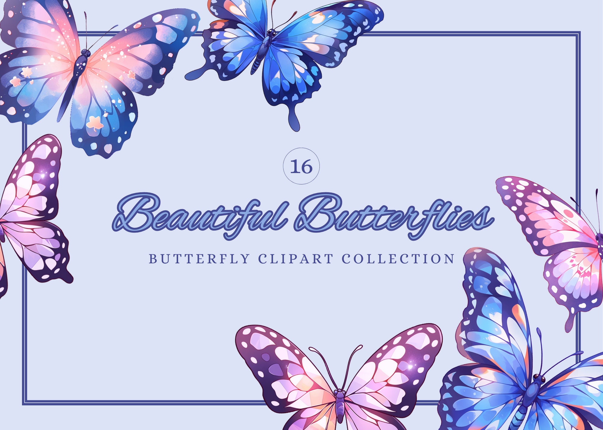 Purple Butterfly Border Clipart