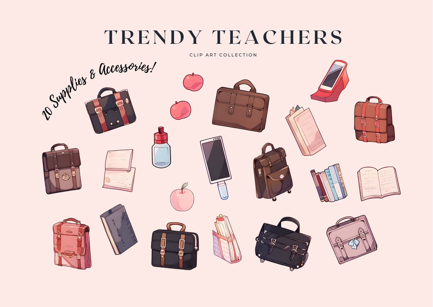 Back to School Clipart Studying Clipart Teacher Clipart Cute Kawaii ...