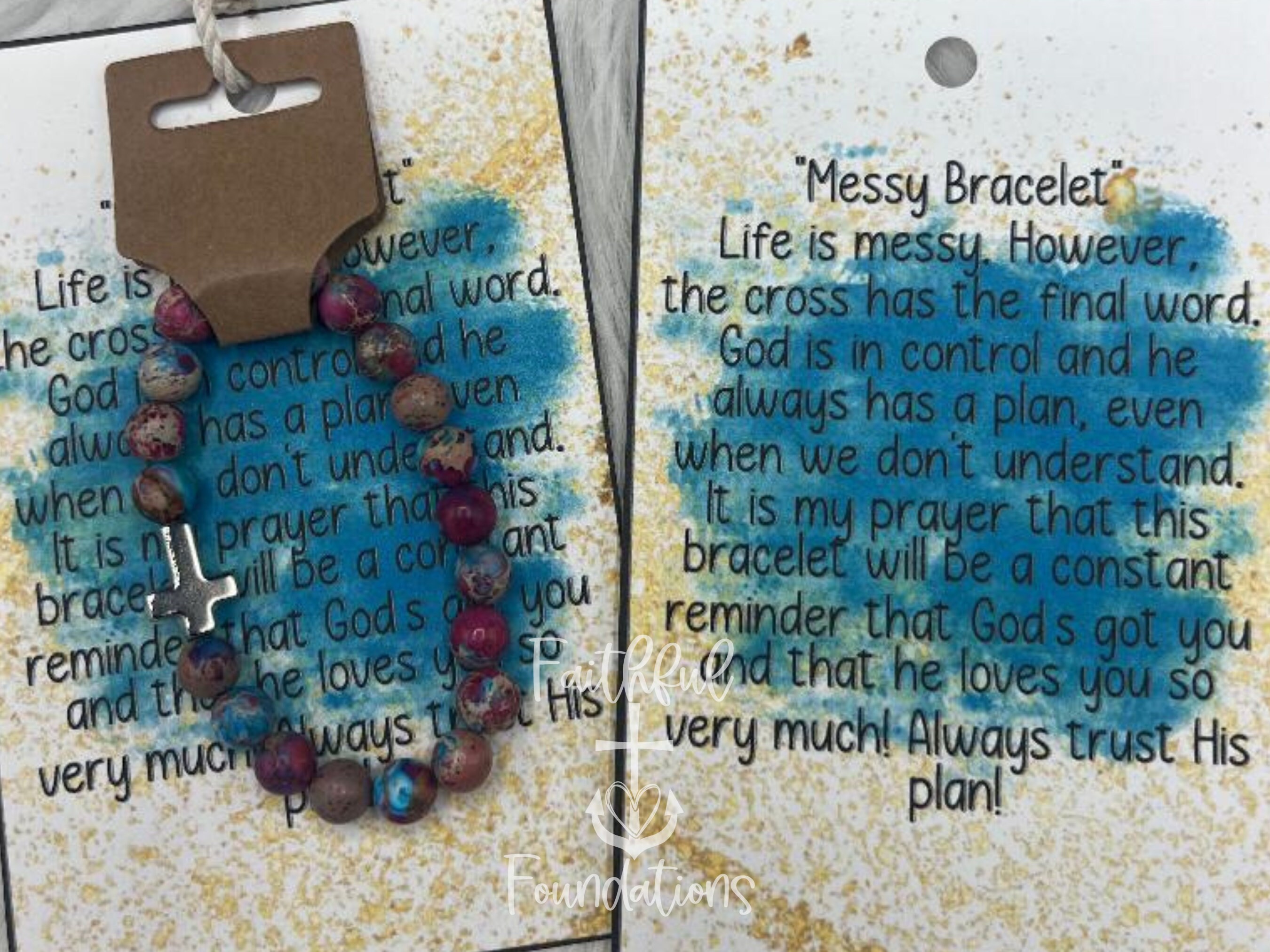 Life is Messy Christian Bracelet With Message, Christian Gifts for ...