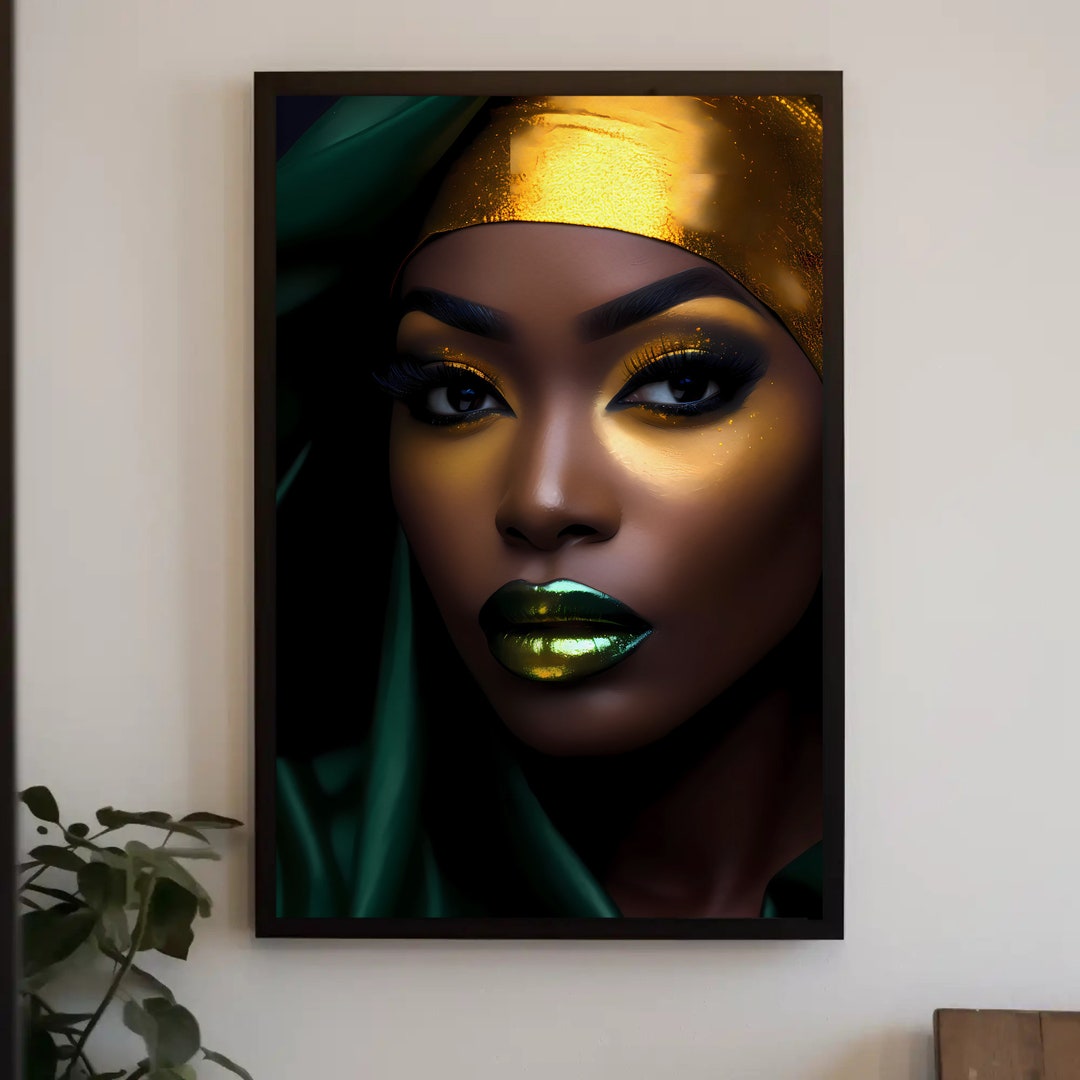 Woman Wall Art African American Art Black Woman Art Black Canvas Wall