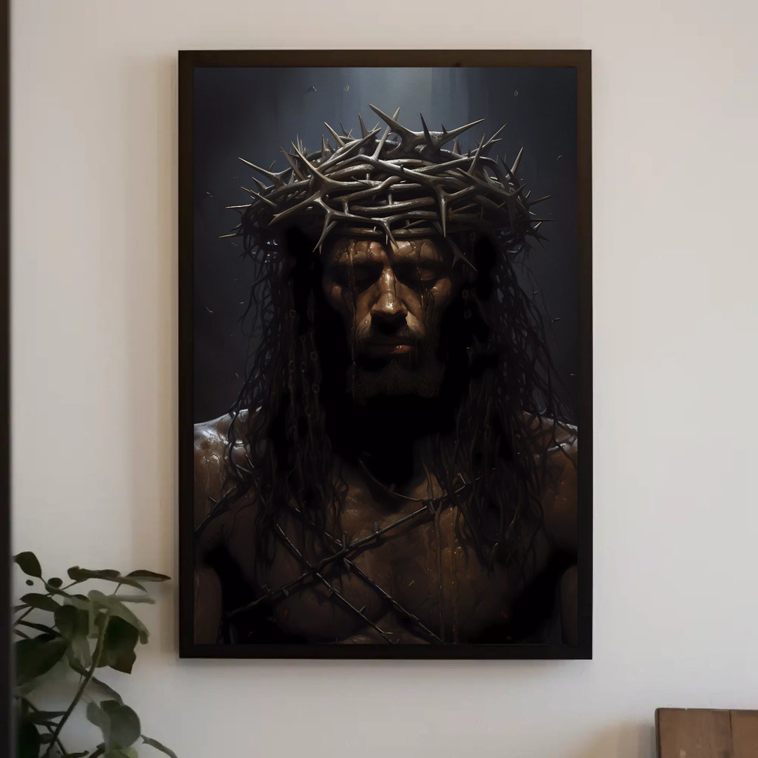 African American Art| Black Jesus Wall Art| Modern Art| Religious ...