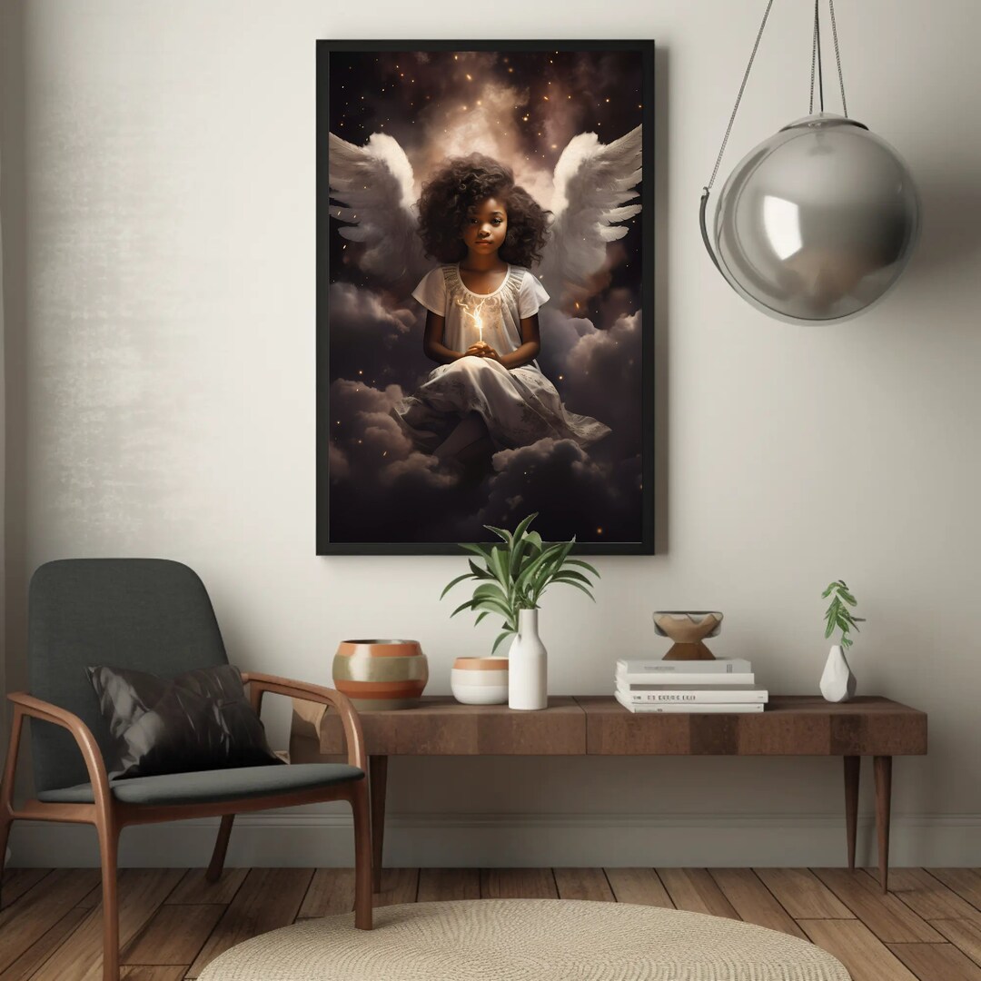 African American Art Childrens Angel Art Modern Art - Etsy