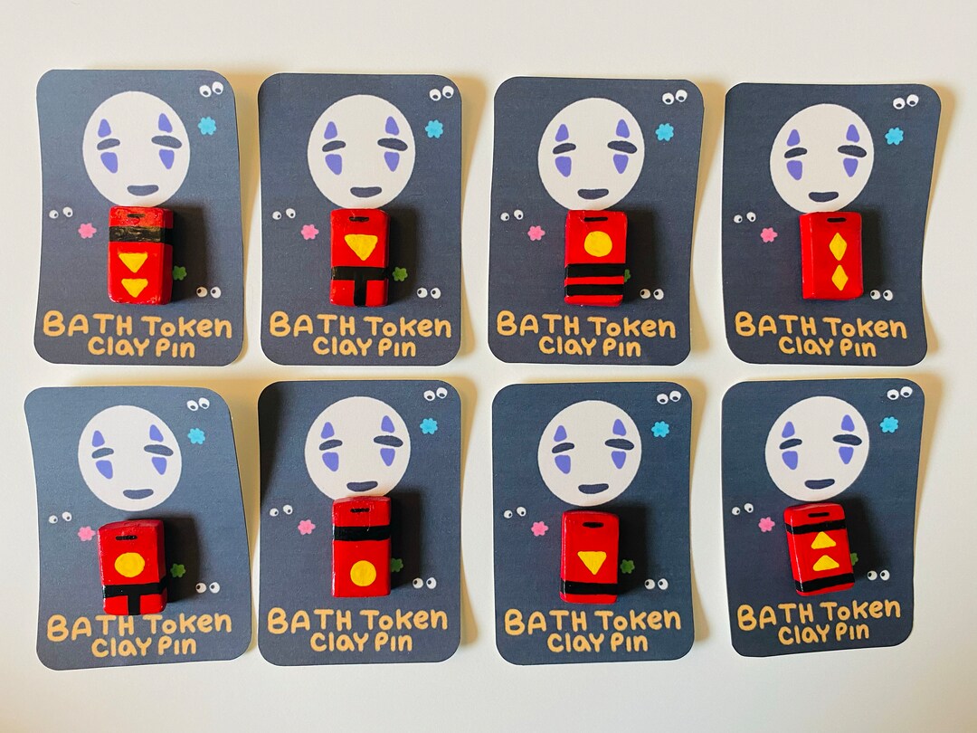 Spirited Away Bath Token Handmade Clay Pin - Etsy