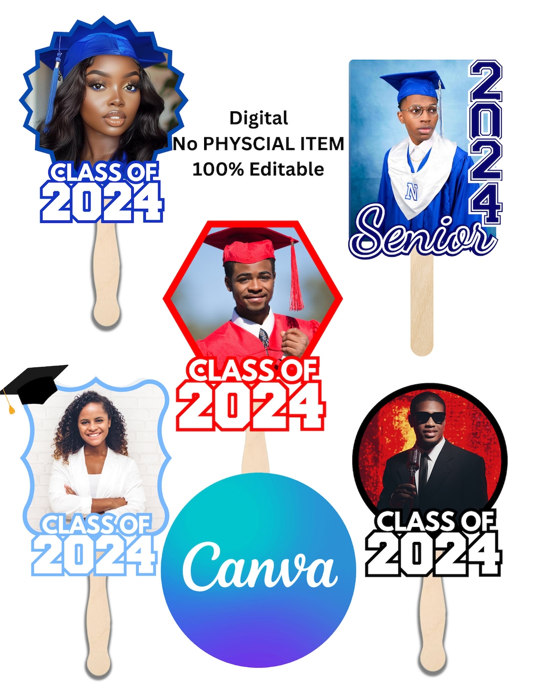 Editable Grad Fans - Etsy