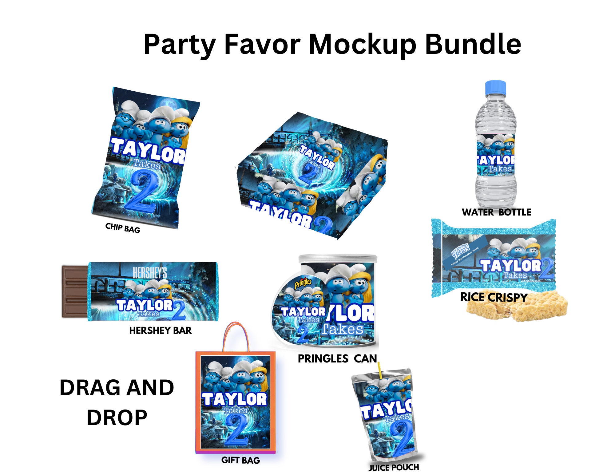 Smurfs Birthday Template - Etsy