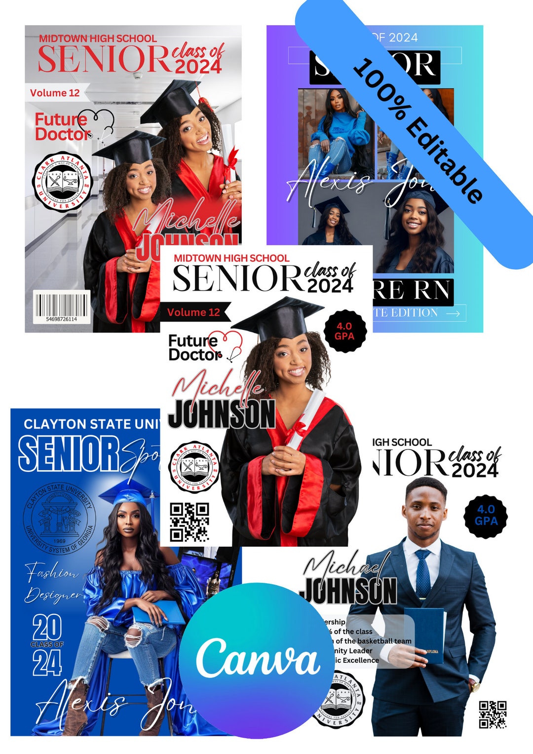 5-editable Magazine Covers - Etsy