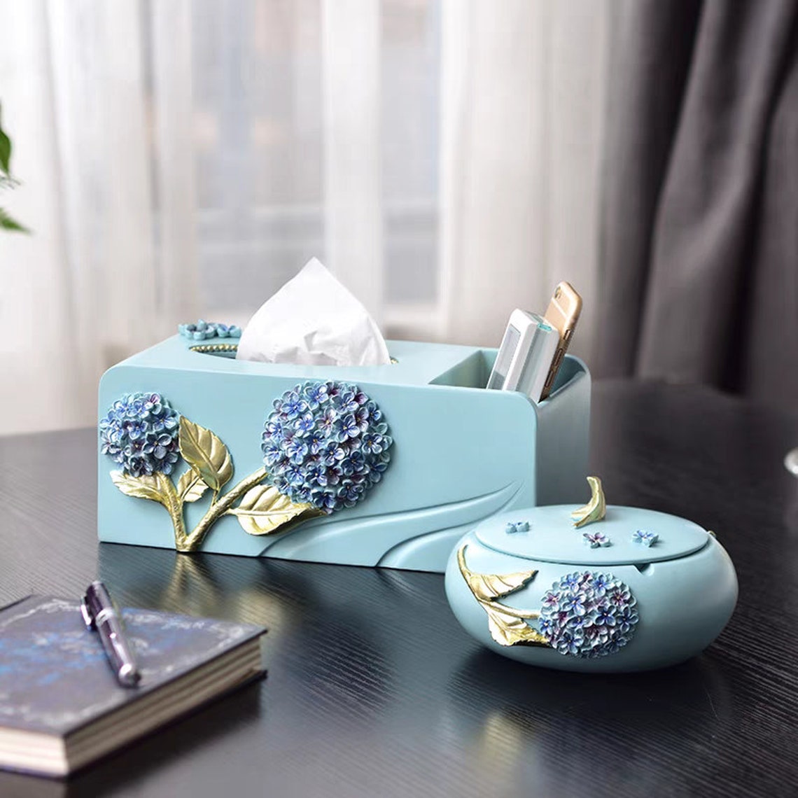 Multifunctional Ceramic Tissue Holder and Remote Organizer - Etsy