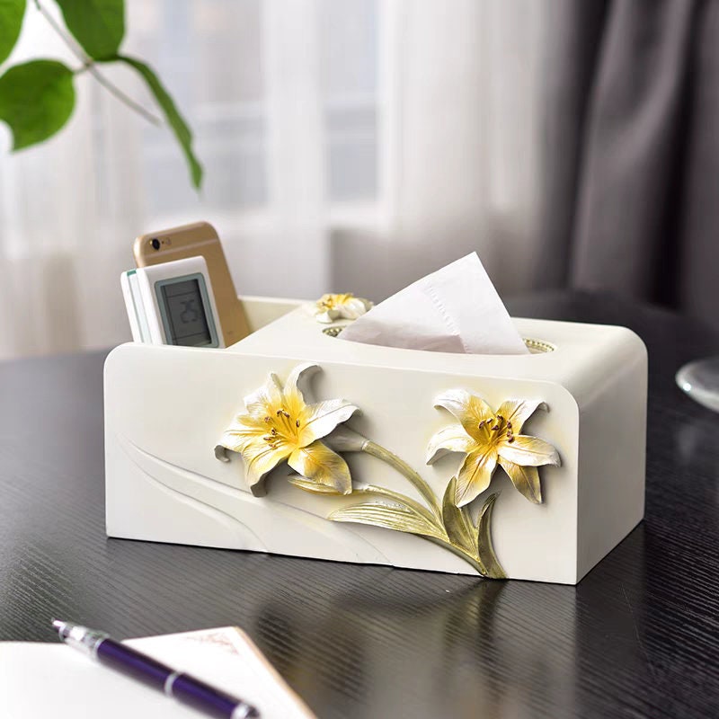 Multifunctional Ceramic Tissue Holder and Remote Organizer - Etsy