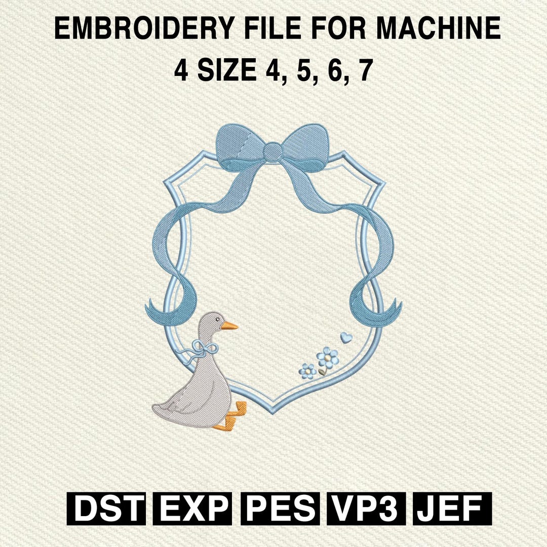 Goose Crest Frame Embroidery Design, Cute Goose Frame, Machine ...
