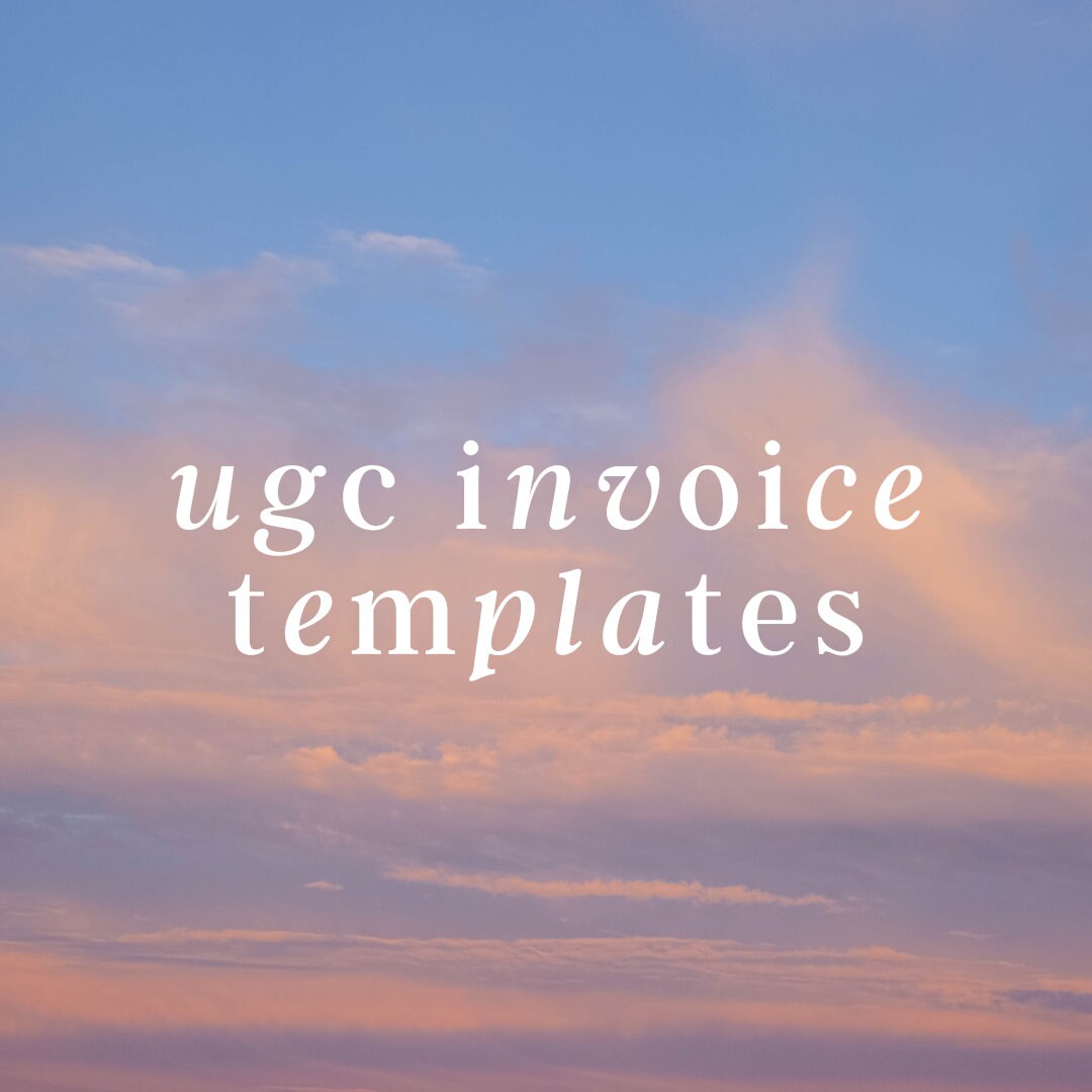 UGC Creator Guide UGC Invoice Templates UGC Invoice - Etsy