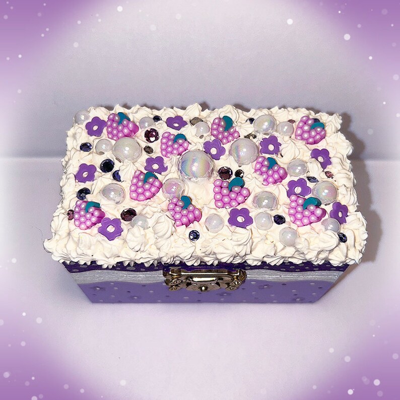 Purple Garden Cake Decoden Trinket Box - Etsy