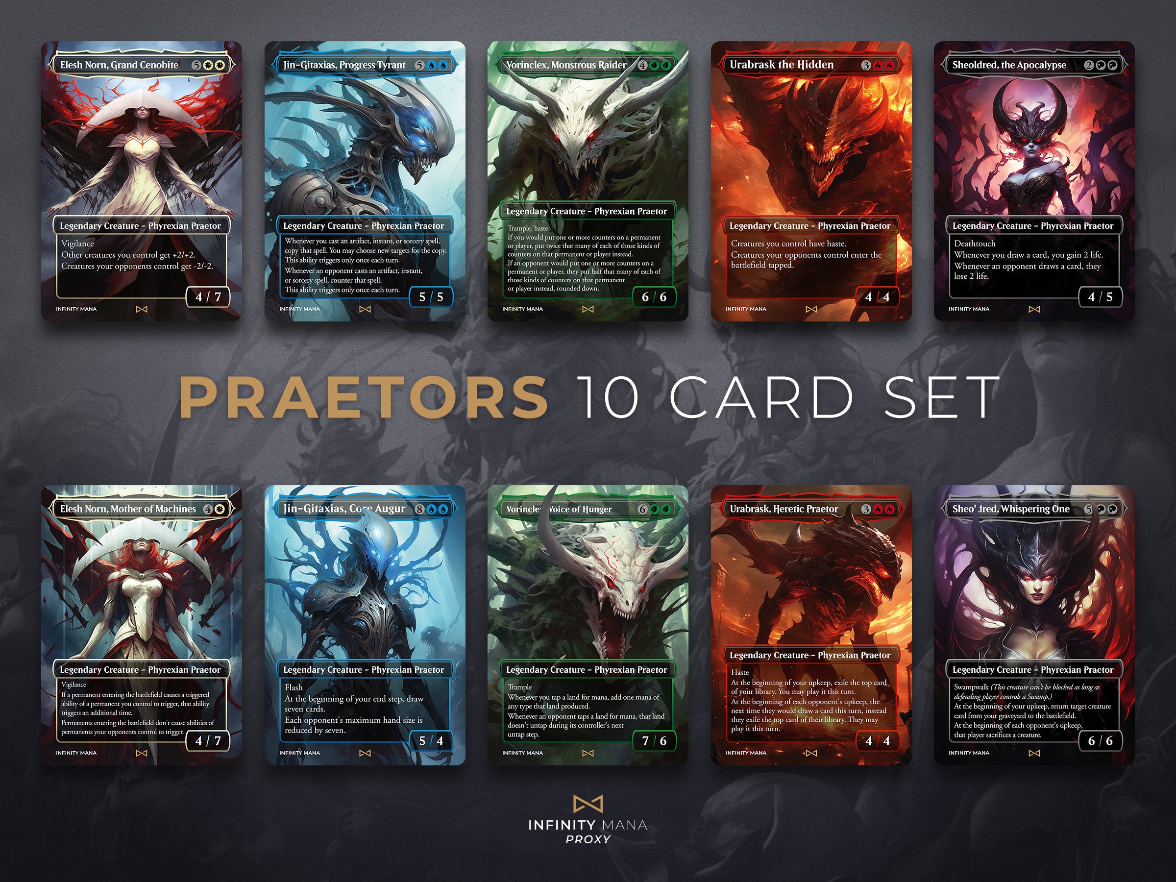 Praetors SET 10 Card SET Premium Proxy MTG Cards, Full Art Commander Card - Etsy