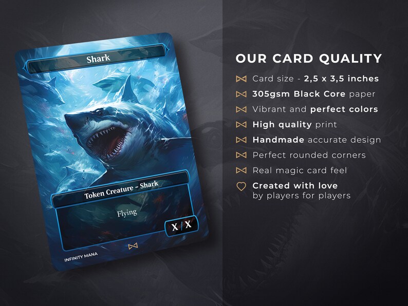 Shark Token Premium Proxy MTG Cards, Full Art Commander Card - Etsy