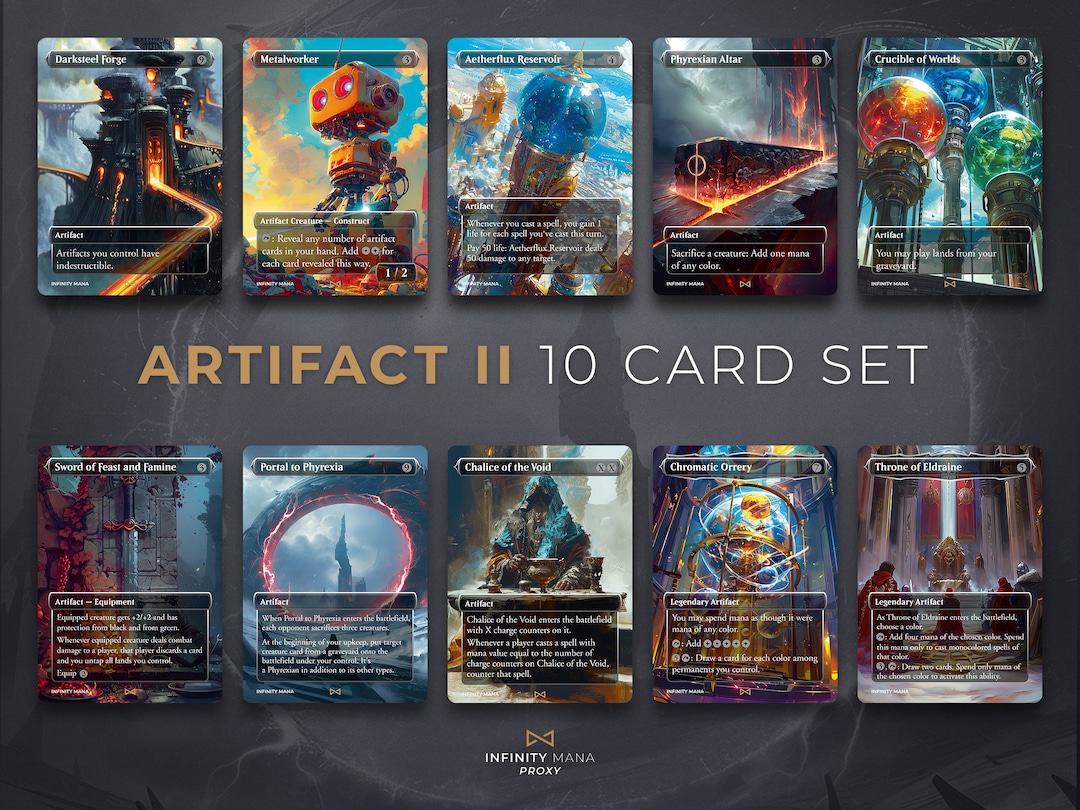 ARTIFACT II 10 Card SET - Premium Proxy Cards, Full Art Commander Card ...