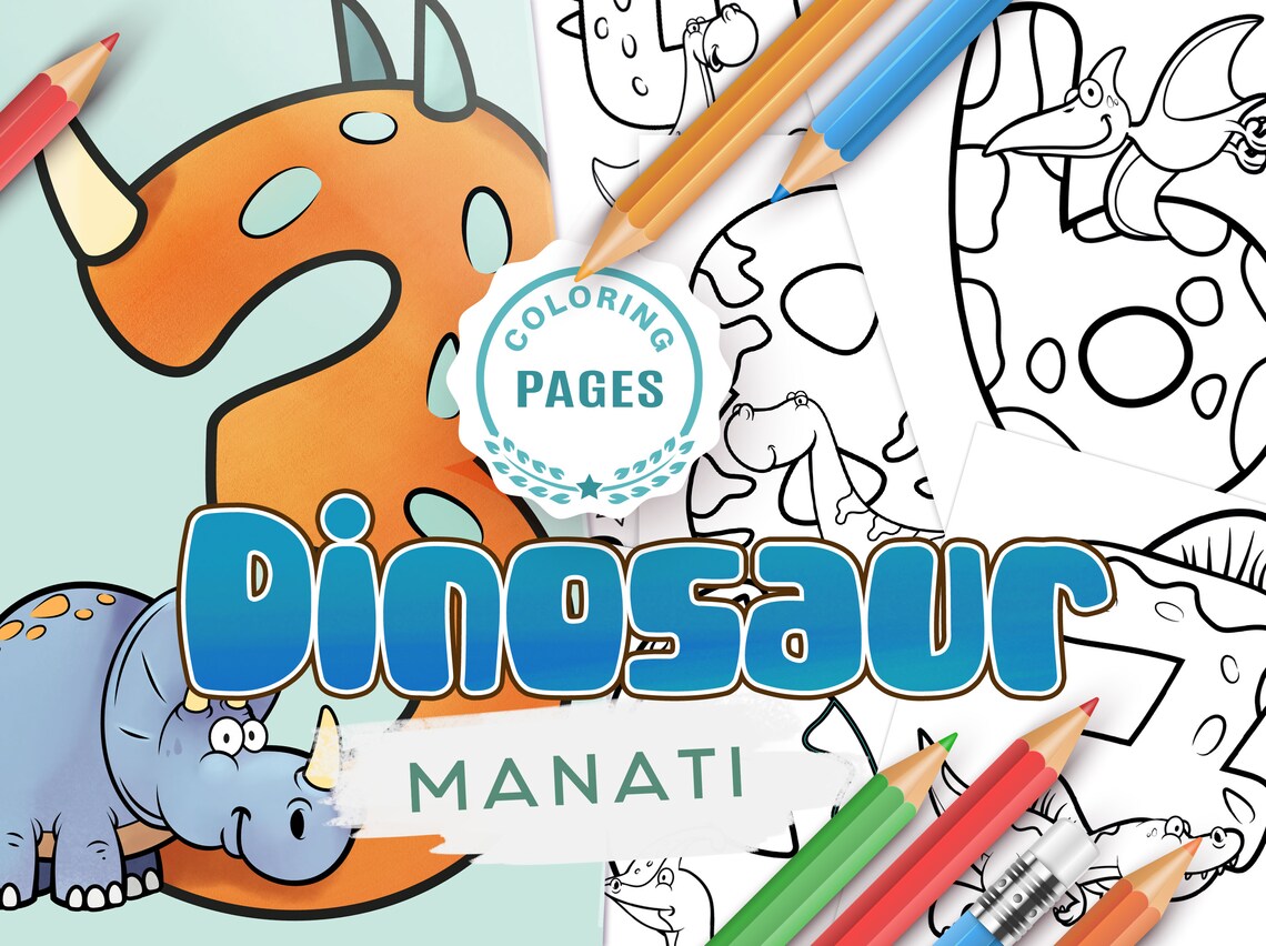 Dinosaur Coloring Pages, PDF Printable Download of 10 Dinosaurs ...