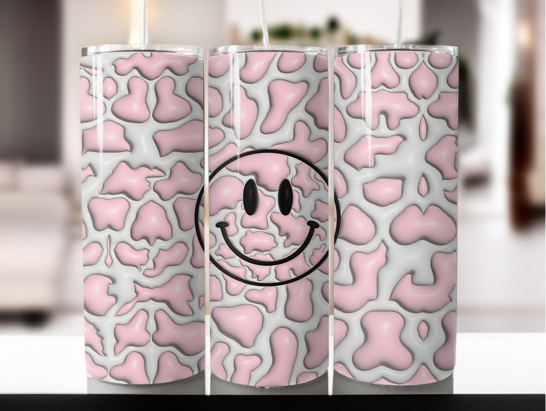 3D Inflated Happy Face Tumbler 20oz PNG Sublimation Wrap ,tumbler Wraps ...