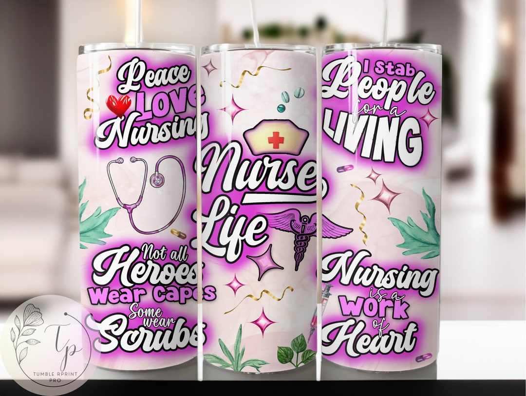Pastel Nurse 20oz Skinny Tumbler Sublimation Wrap ,tumbler Wraps ...