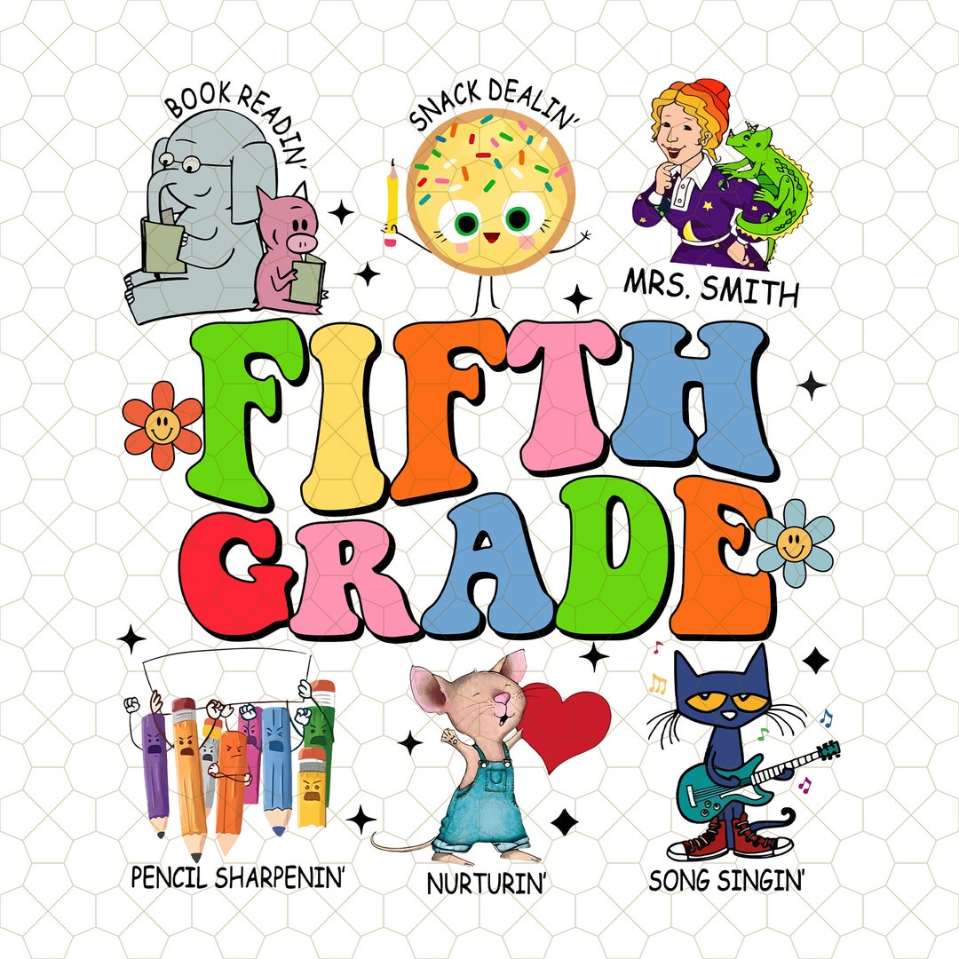 Fifth Grade Children's Books Png, 5th Grade Teacher Png, Hello Fifth ...