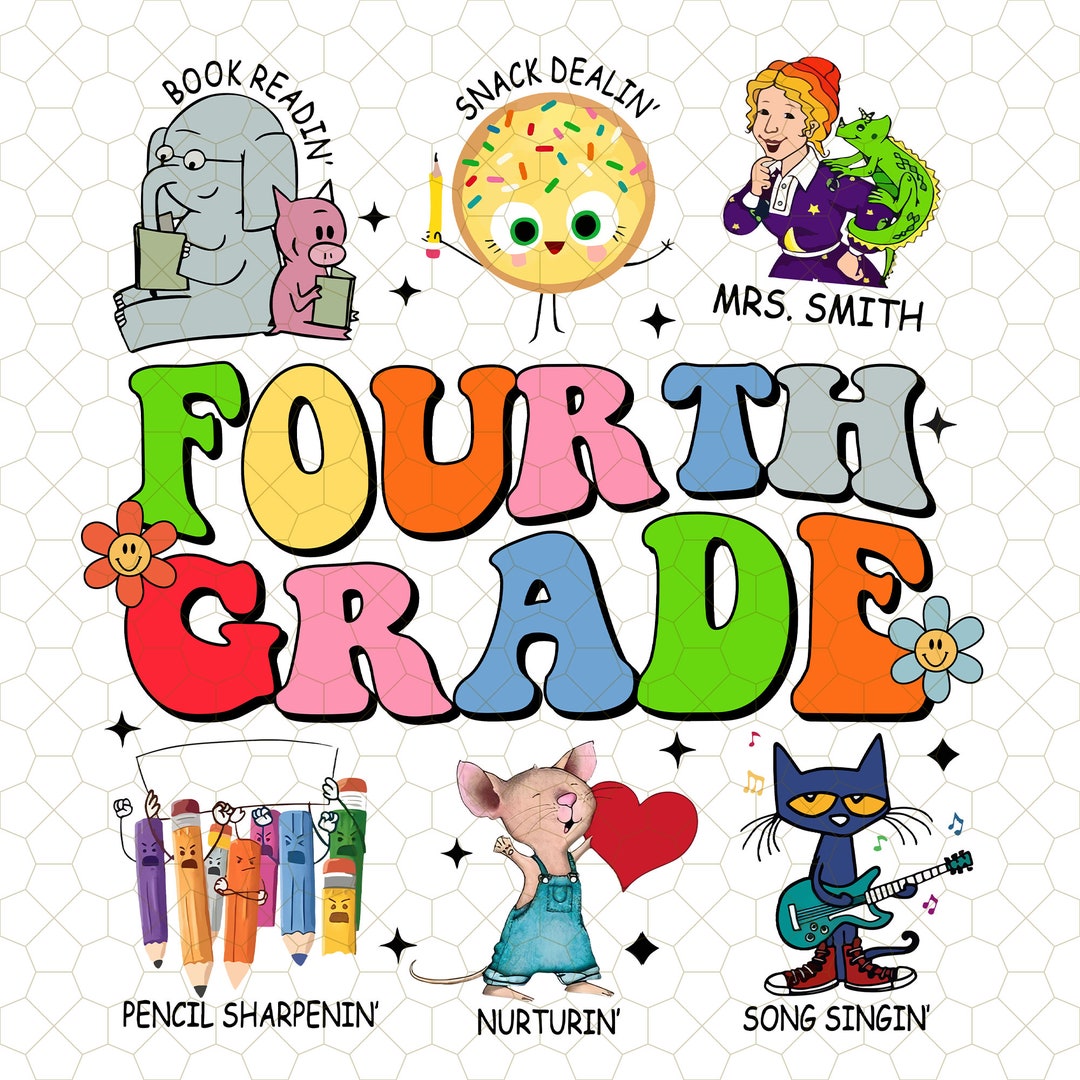 Fourth Grade Children's Books Png, 4th Grade Teacher Png, Hello Fourth ...