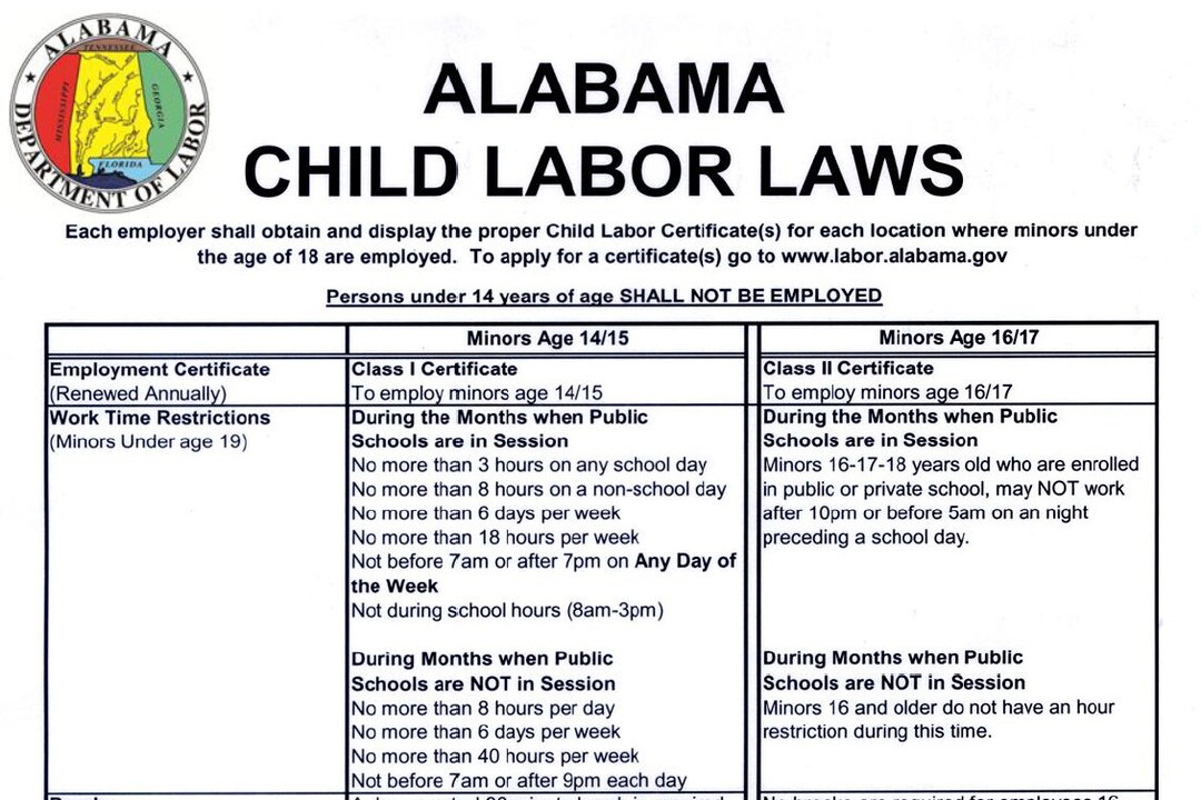 AL Child Labor Laws Poster - Etsy