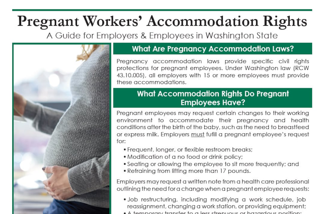 WA State Pregnant Workers' Accommodation Rights Poster - Etsy