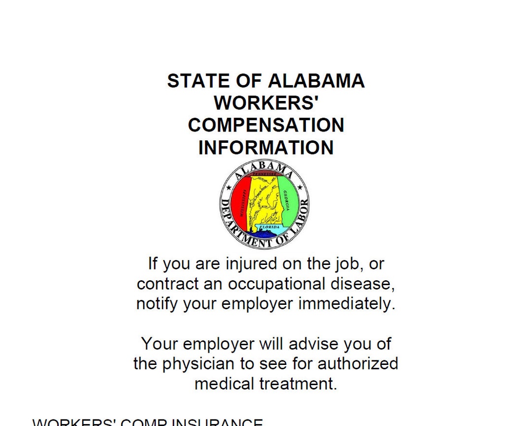 AL Worker Comp Info Poster - Etsy