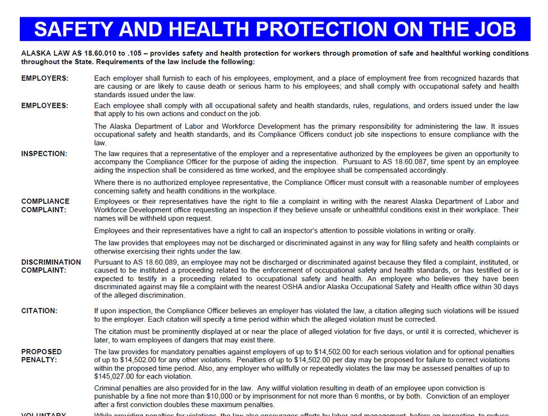 AK Safety and Health Poster - Etsy