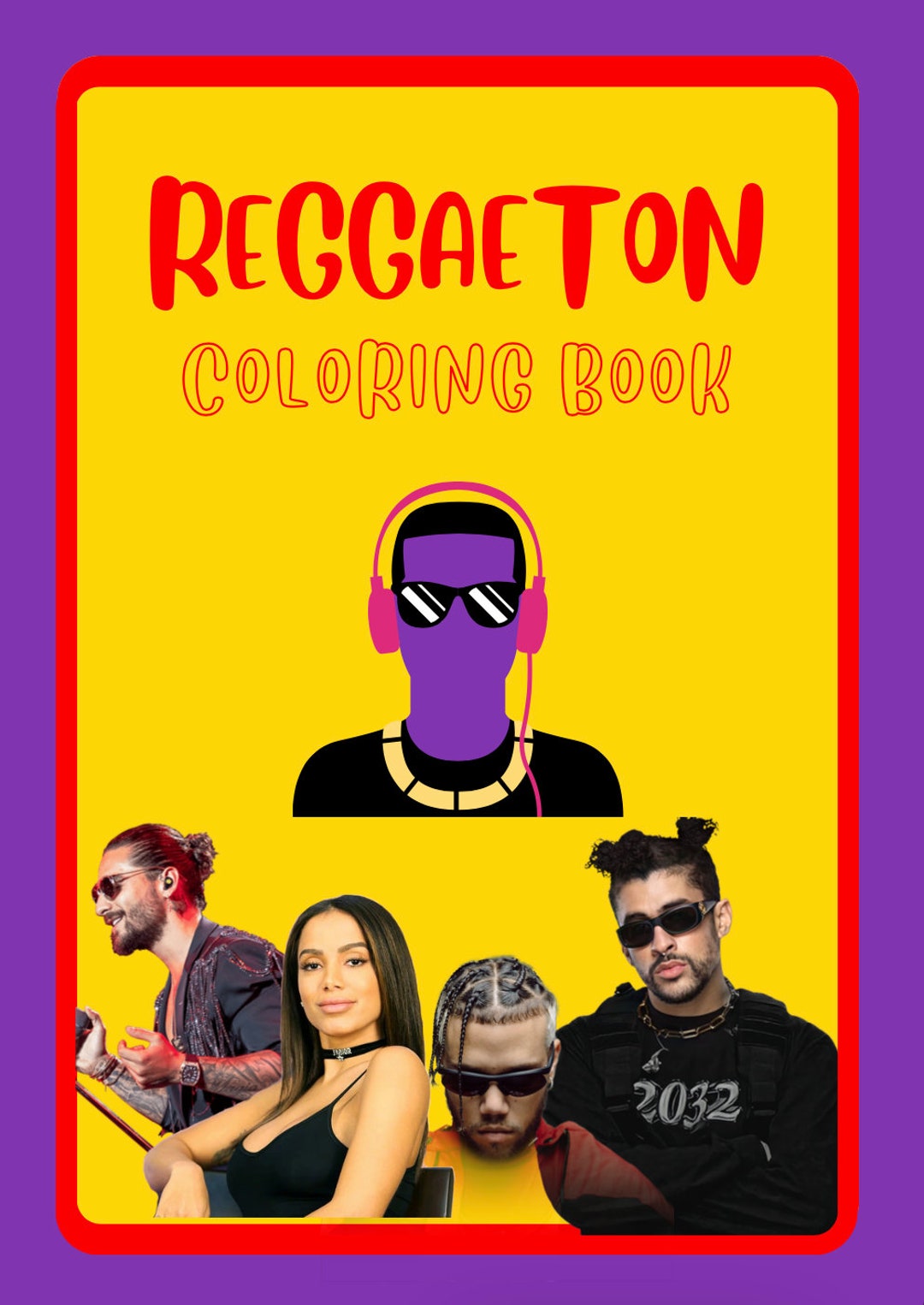 Reggaeton Digital Coloring Book, E-book, Digital Download, Digital Art ...