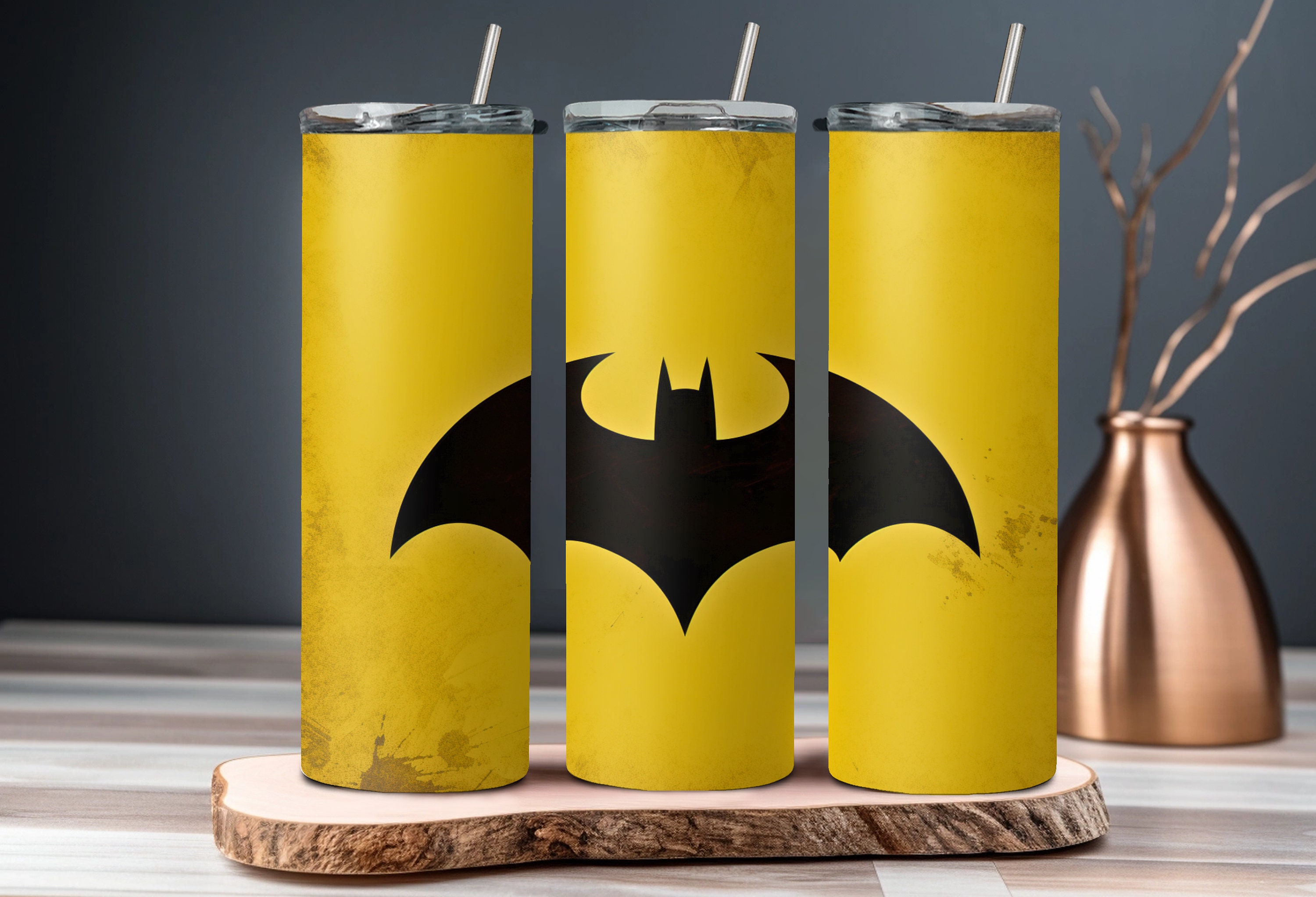 Comic Book style Design Superhero Emblem Bat 20 Oz Skinny Tumbler PNG comic-book-style-design-superhero-emblem-bat-20-oz-skinny-tumbler-png